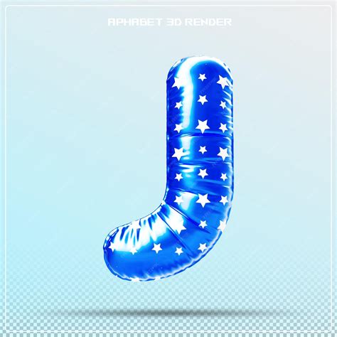 Premium Psd Blue Letter J Font Bubble 3d Render Alphabet
