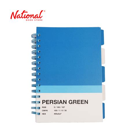 Premiere Notes 5 Subject Notebook Color Coded 6x8 5in Blue Green 125s