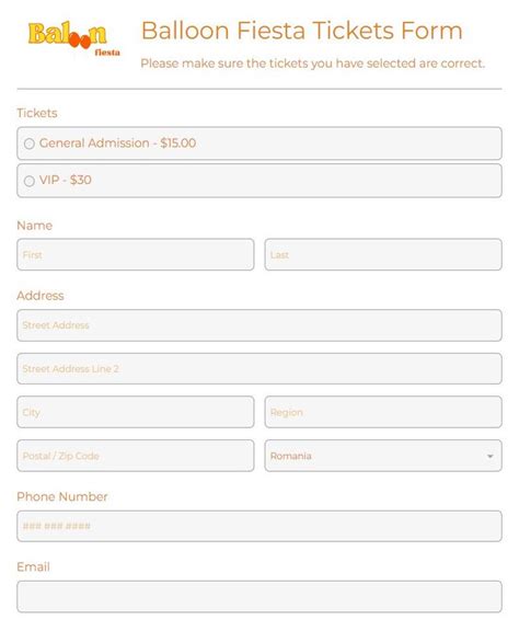 Free Beer Festival Ticket Form Template 123formbuilder