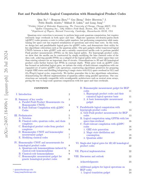 Fast And Parallelizable Logical Computation With Homological Product