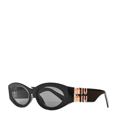 Miu Miu Acetate Oval Glimpse Sunglasses Smu11w Black 1678565 Fashionphile