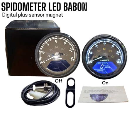 Jual SPEEDO BABON SPEEDOMETER BABON BULAT LED DIGITAL PLUS SET SENSOR