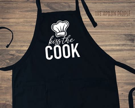 Kiss The Cook Apron Apron For Men Custom Mens Apron Funny Etsy