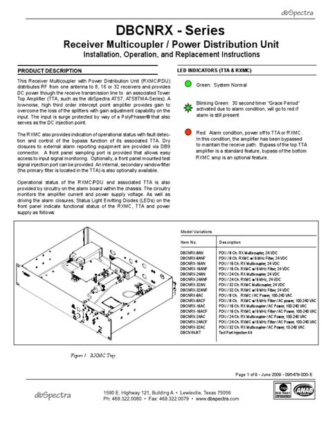 dbcnrx receiver multicoupler pdu pdf pdf amplifier electrical