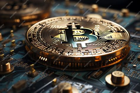 Premium Ai Image Gold Coins On The Motherboard Ai Generated