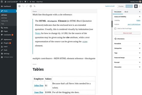 Classic Block Missing Content In Preview Issue 14861 WordPress