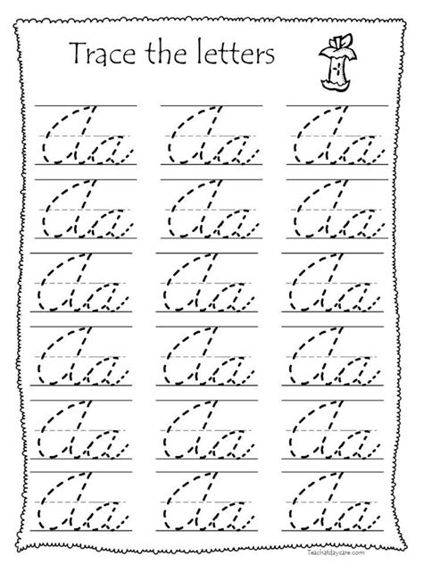 Cursive Alphabet Tracing Worksheet Printable Worksheet A6C