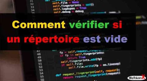 Comment vérifier si un répertoire est vide en Python WayToLearnX