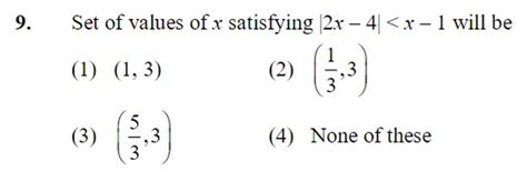 Set Of Values Of X Satisfying ∣2x−4∣