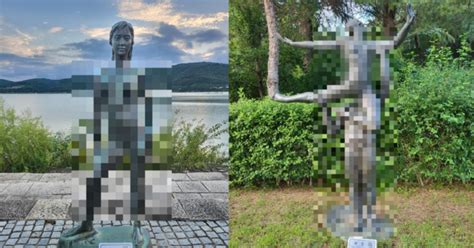너무 민망하잖아경주 관광단지 설치된 남녀 나체 조각상 ‘논란