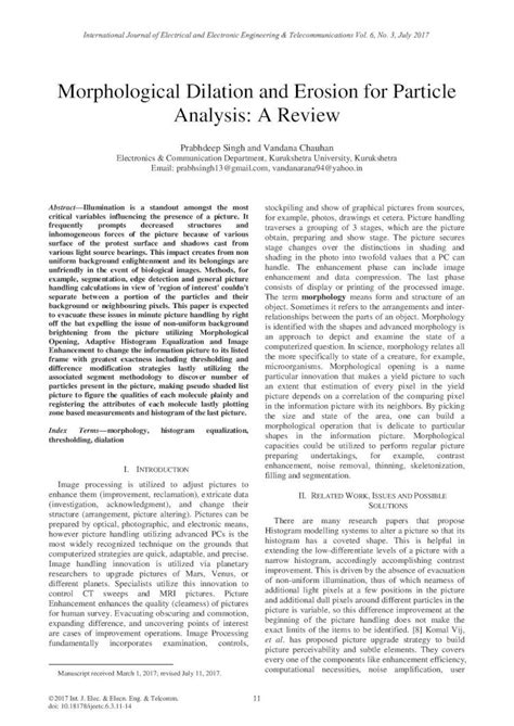 Pdf Morphological Dilation And Erosion For Particle Analysis €¦ · That Optimal General
