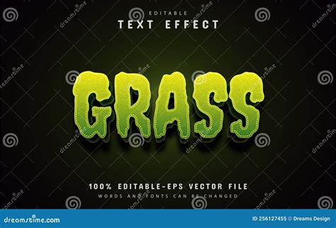 Grass Text Effect Editable Stock Vector Illustration Of Freshness 256127455