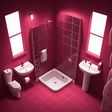 Cor Interior Do Banheiro Viva Magenta Do Ano De 2023 Modelo Moderno