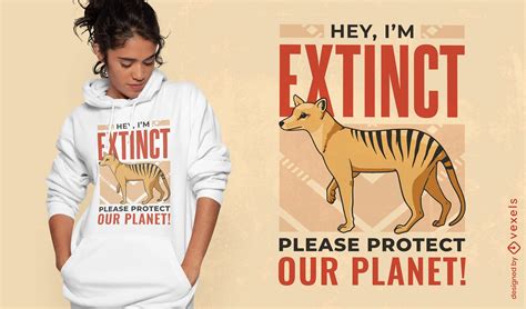 Tasmanischer Wolf Exctint Tier T Shirt Design Vektor Download