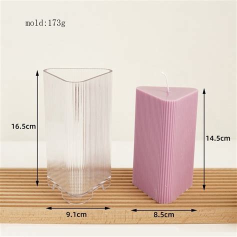 Badu Bg 6 2 инчов триъгълник с дълга колона Акрилен свещник Форма Пластмасова форма за отливане