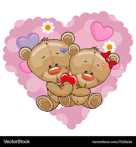 Two Cute Bears Royalty Free Vector Image Vectorstock