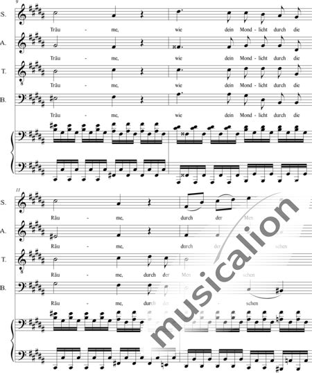 Nacht und Träume Bearb No Franz Peter Schubert Noten zum Download