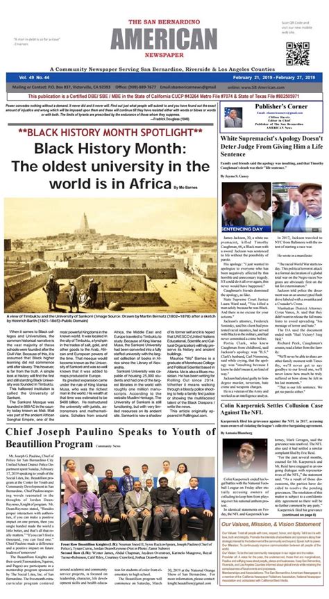 Sb American News Week Ending 2 27 By San Bernardino American News Issuu