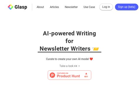 Glasp：ai寫作助手 —ai產品and服務