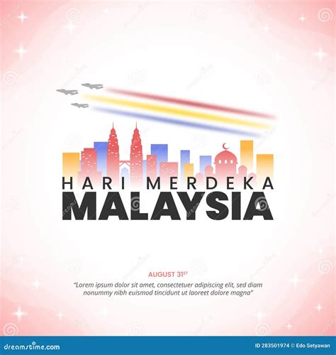 Square Hari Merdeka Malaysia Or Independence Day Of Malaysia Background