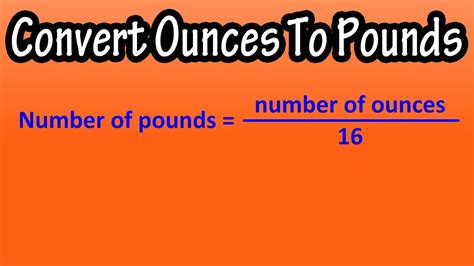 How To Convert Or Change Ounces Oz To Pounds Lbs Explained