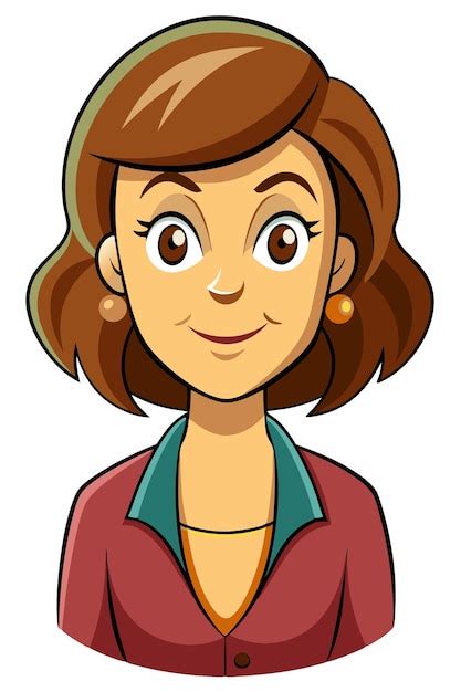 Adult Woman Character In Cartoon Style Illustration Premium Ai