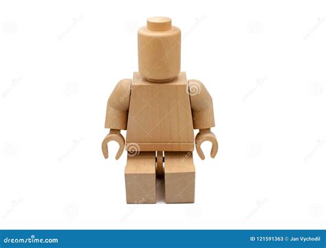 Donut Lego In Hand Of Minifigure On Pink Background Editorial Photo