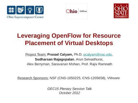 Pptx Leveraging Openflow For Resource Placement Of Virtual Desktops