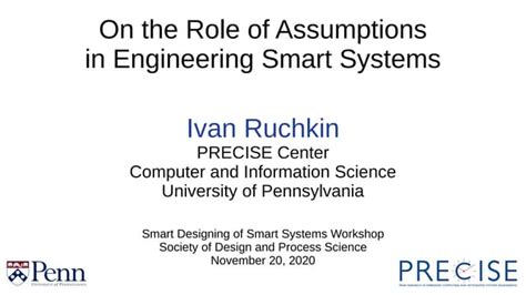 On The Role Of Assumptions In Engineering Smart Systems Pdf