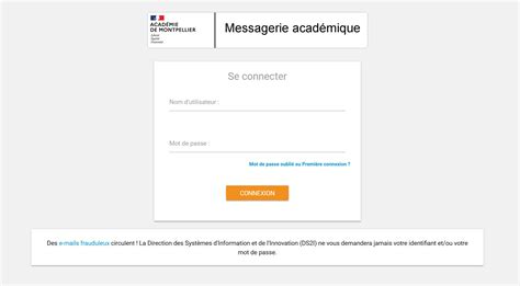 Académie de Montpellier se connecter à son compte webmail