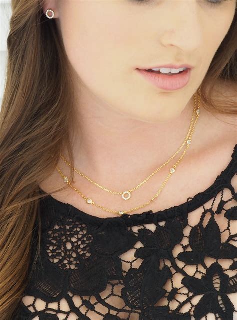 Savannah Cz Circle Necklace In Gold — Jewellery Co Australia