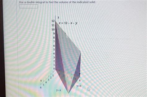 Solved Use A Double Integral To Find The Volume Of The Chegg