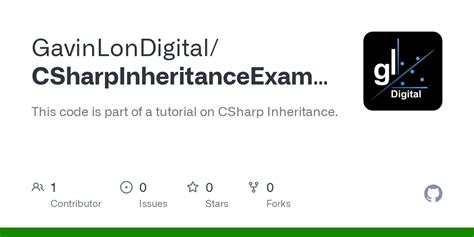 Github Gavinlondigitalcsharpinheritanceexample This Code Is Part Of A Tutorial On Csharp