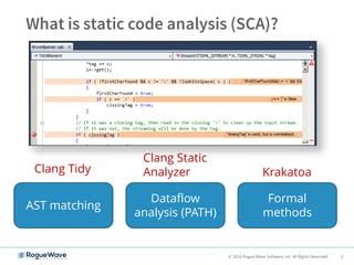 Using Static Analysis Tools Within Continuous Integration Systems PPT