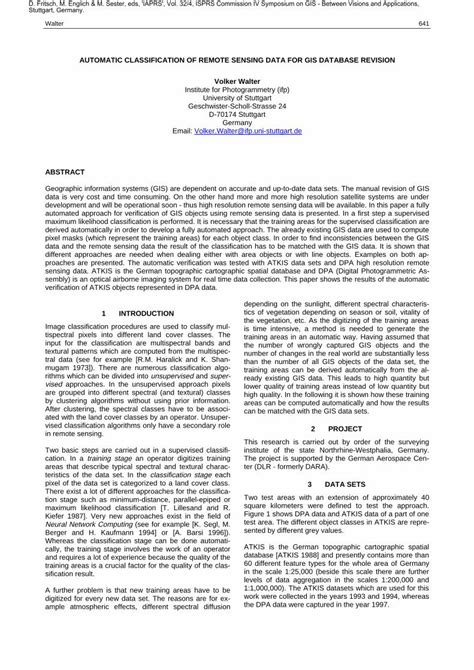 Pdf Automatic Classification Of Remote Sensing Data · Automatic