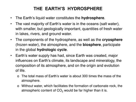 Ppt The Earths Hydrosphere Powerpoint Presentation Free Download