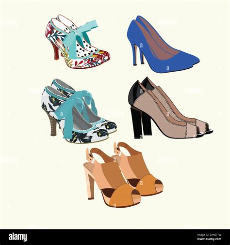 Woman Fashion Shoes Vector Stock Vector Image And Art Alamy
