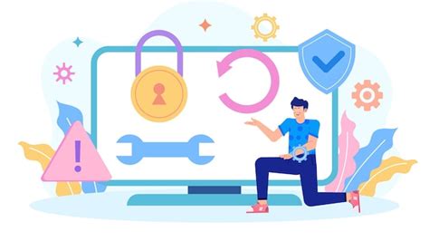 Premium Vector A Businessman Is Setting Up And Troubleshooting