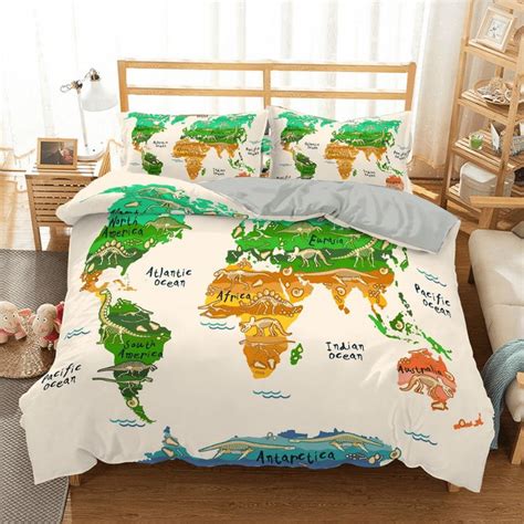 Housse De Couette Carte Du Monde Atypique