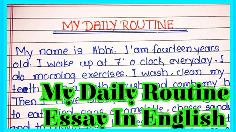My Daily Routine essay in english l My daily routine essay in English l Essay On my daily ...