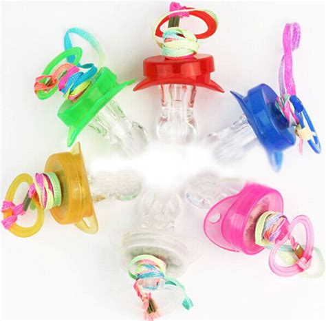 Light Up Pacifiers Led Party Glow Whistle Flashing Lanyard Party Wave