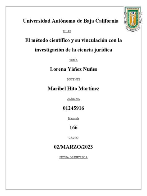 El Metodo Cientifico Y Su Vinculacion Con La Investigacion De Las