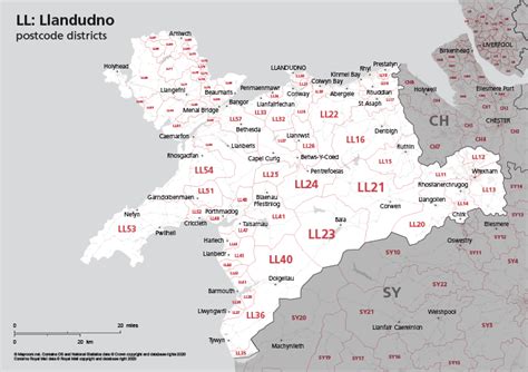Map Of Ll Postcode Districts Llandudno Maproom