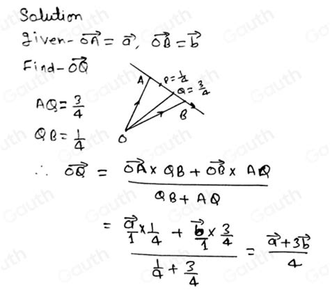 Solved Vector OA A And Vector OB B A Express Vector BA In Terms Of A And B B Given That