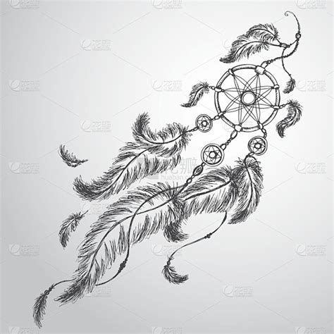 捕梦网，羽毛和珠子。