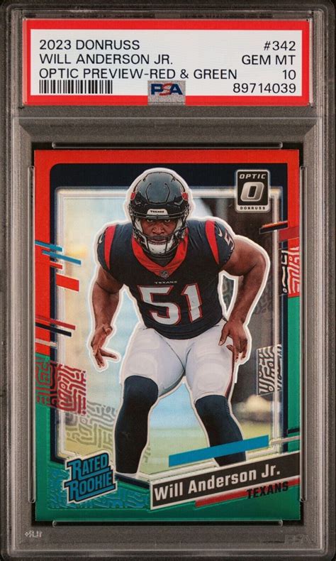 2023 Panini Donruss Rated Rookie Optic Preview Red And Green Prizm 342