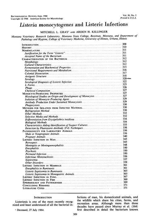 Listeria Monocytogenes And Listeric Infections Abstract Europe Pmc