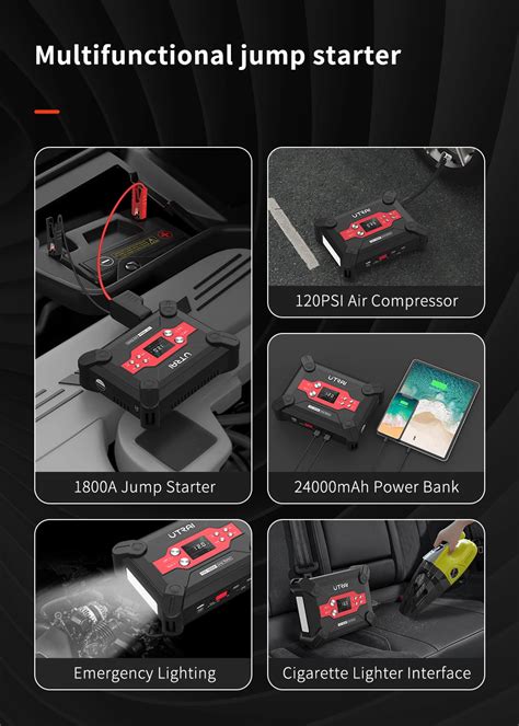Utrai 자동차 점프 스타터 공기 펌프 팽창기 1800a 배터리 부스터 시작 장치 공기 압축기 Led 빛 Buy 점프