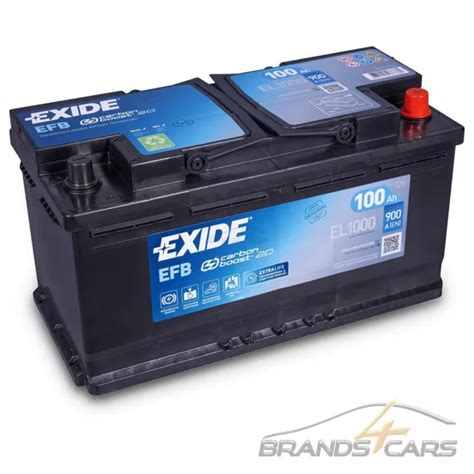 EXIDE AUTOBATTERIE 12V 100Ah STARTERBATTERIE 900A EL1000 EFB START