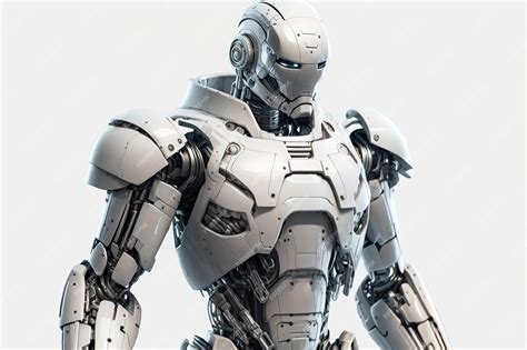 Premium Photo 3d Robot White Humanoid Robot Isolated White Background Generative Ai